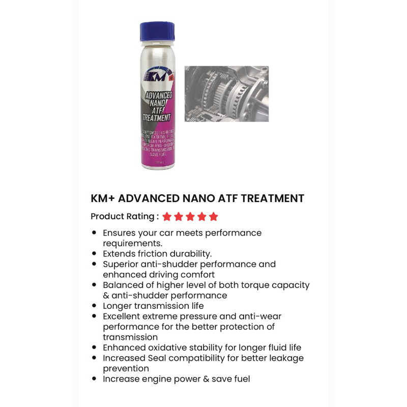 KM+ ENGINE TREATMENT SERIES, ATF CVT TREATMENT, ENGINE FLUSH, INJECTOR ...