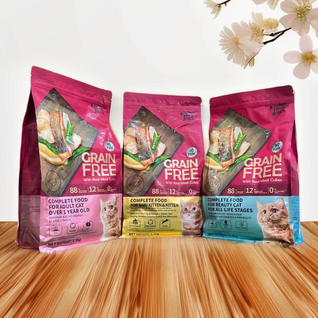 [REPACK] Kitchen Flavor Grain Free With Real Meat Cubes Cat Food 1kg ...