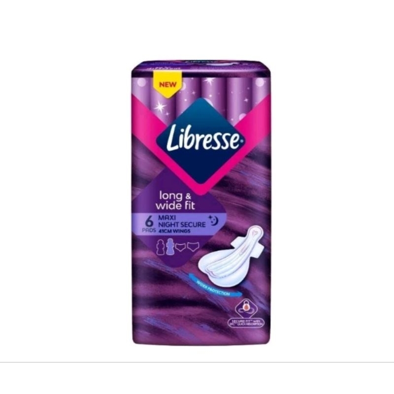 Libresse Long & Wide Fit Maxi Night Secure Wings 42cm (6 Pads) | Shopee Malaysia