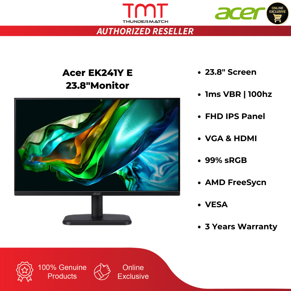 Acer EK241YE 100Hz / EK241YG 120Hz | 23.8" Monitor | 1ms VRB | FHD ...