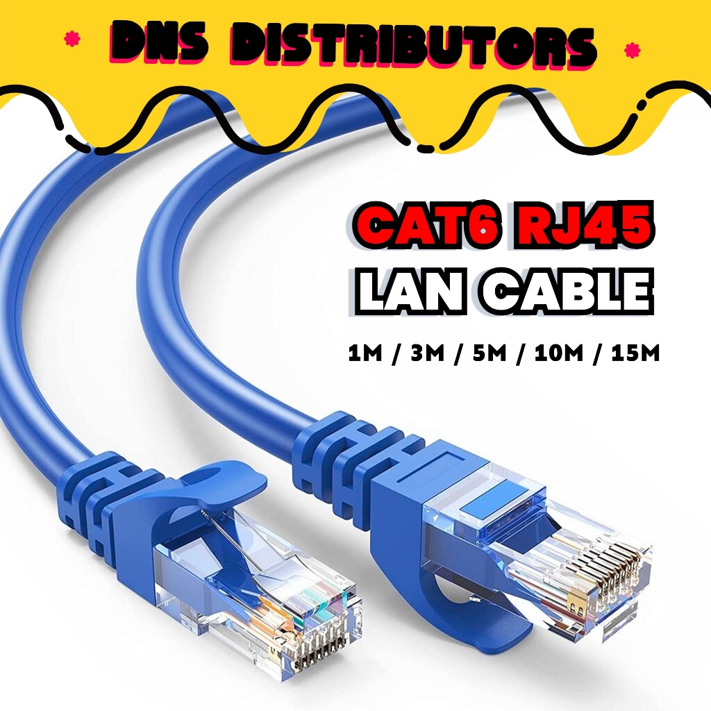 CAT6 LAN CABLE 1M/3M/5M/10M/15M 1000mbps RJ45 Network Cable Gigabit Ethernet Cable High Speed ...