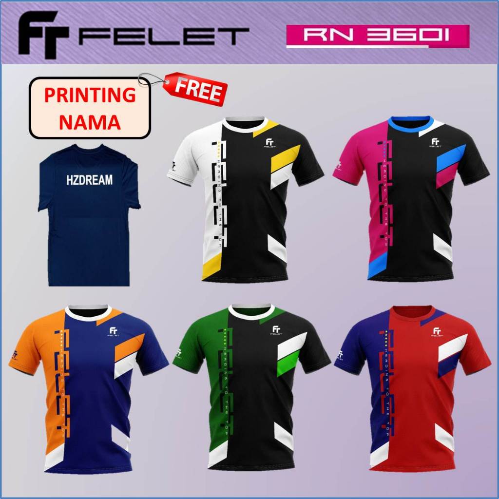 Felet Jersey Round Neck FREE PRINTING (100% Original) | Shopee Malaysia