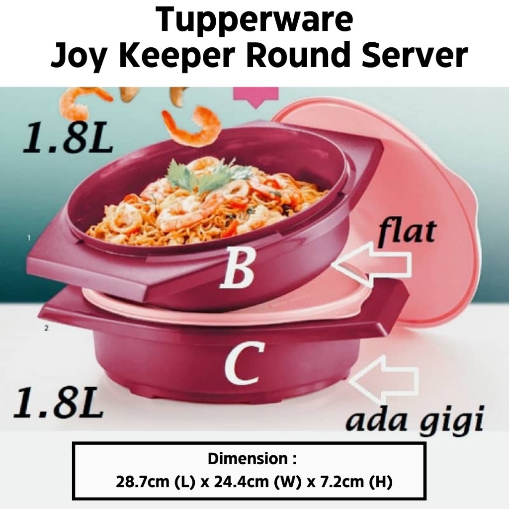 Tupperware Joy Keeper Round Server 1.8 Liter (1 pc) | Shopee Malaysia