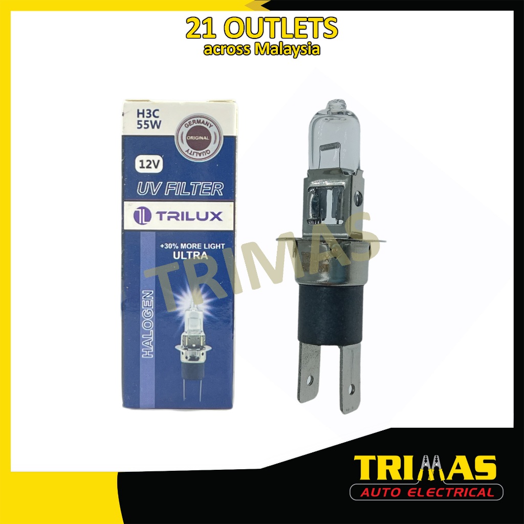 Trilux H3C 55W 12V Halogen Headlamp Bulb Car Lamp Honda (1PC) | Shopee ...