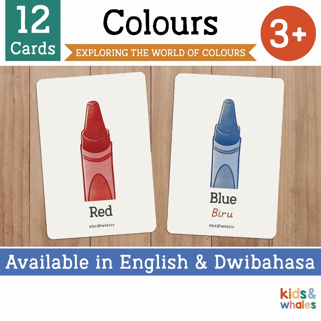 12 Cards - Kad Imbas Warna - Colour Flashcards - Dwibahasa - Baby ...