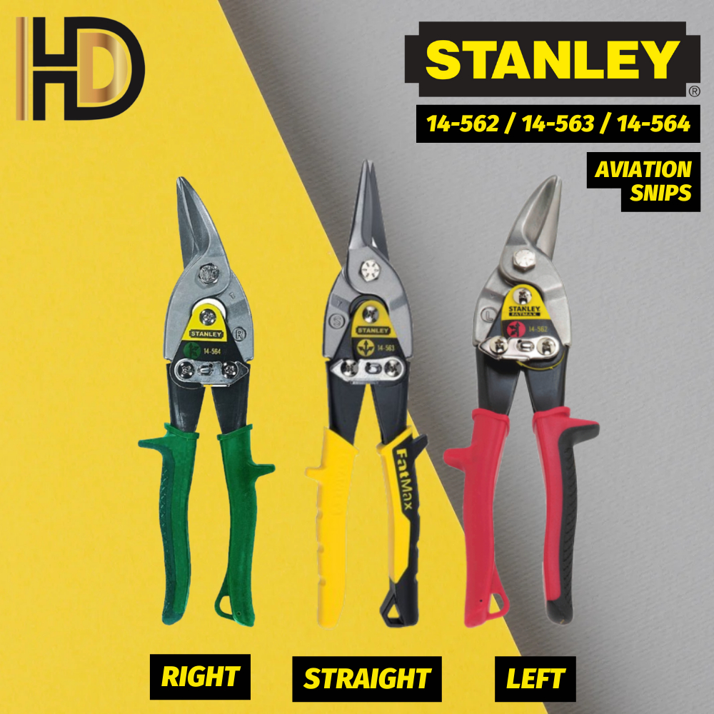 STANLEY MAXSTEEL Aviation Snips Shear Cutter / Left + Middle + Right ...