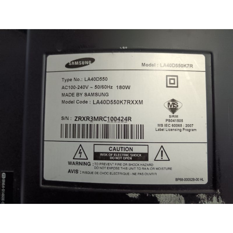 SAMSUNG LA40D550 POWER BOARD MAIN BOARD INVERTER | Shopee Malaysia