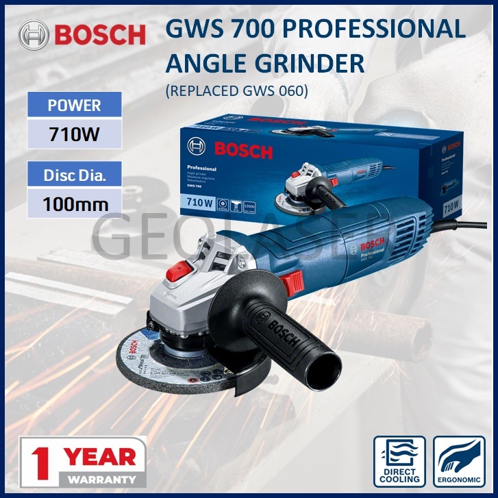 Bosch GWS 700 4 inch / 100mm 710 Watt Angle Grinder with Side Handle ...