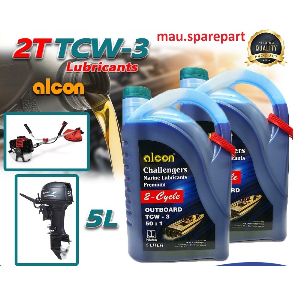 Alcon Outboard Marine Lubricants 2T TCW-3 Engine Oil 5 Liter | Shopee ...