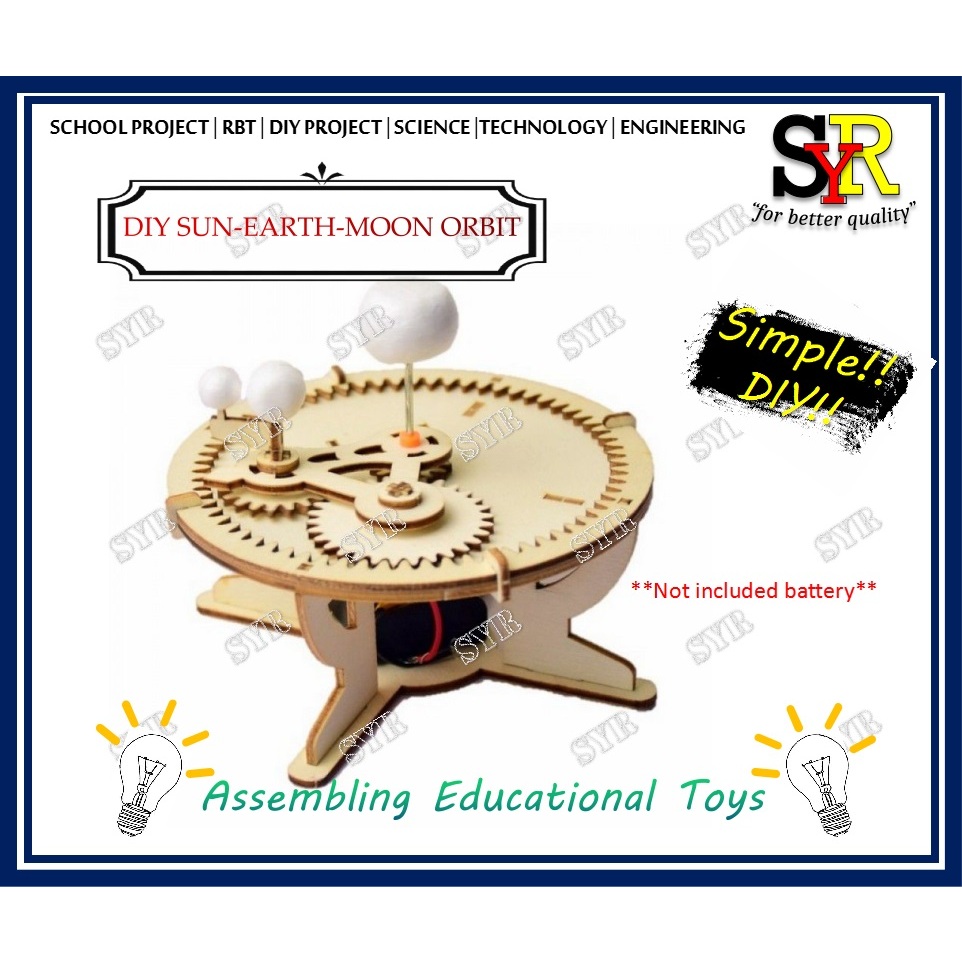 NEW!! DIY Wooden Sun Earth Moon Orbit STEM Science School Project RBT ...