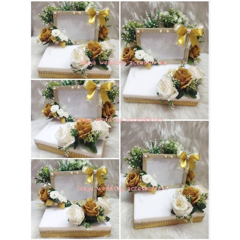 gubahan frame mas kahwin sahaja(cream brown gold) | Shopee Malaysia