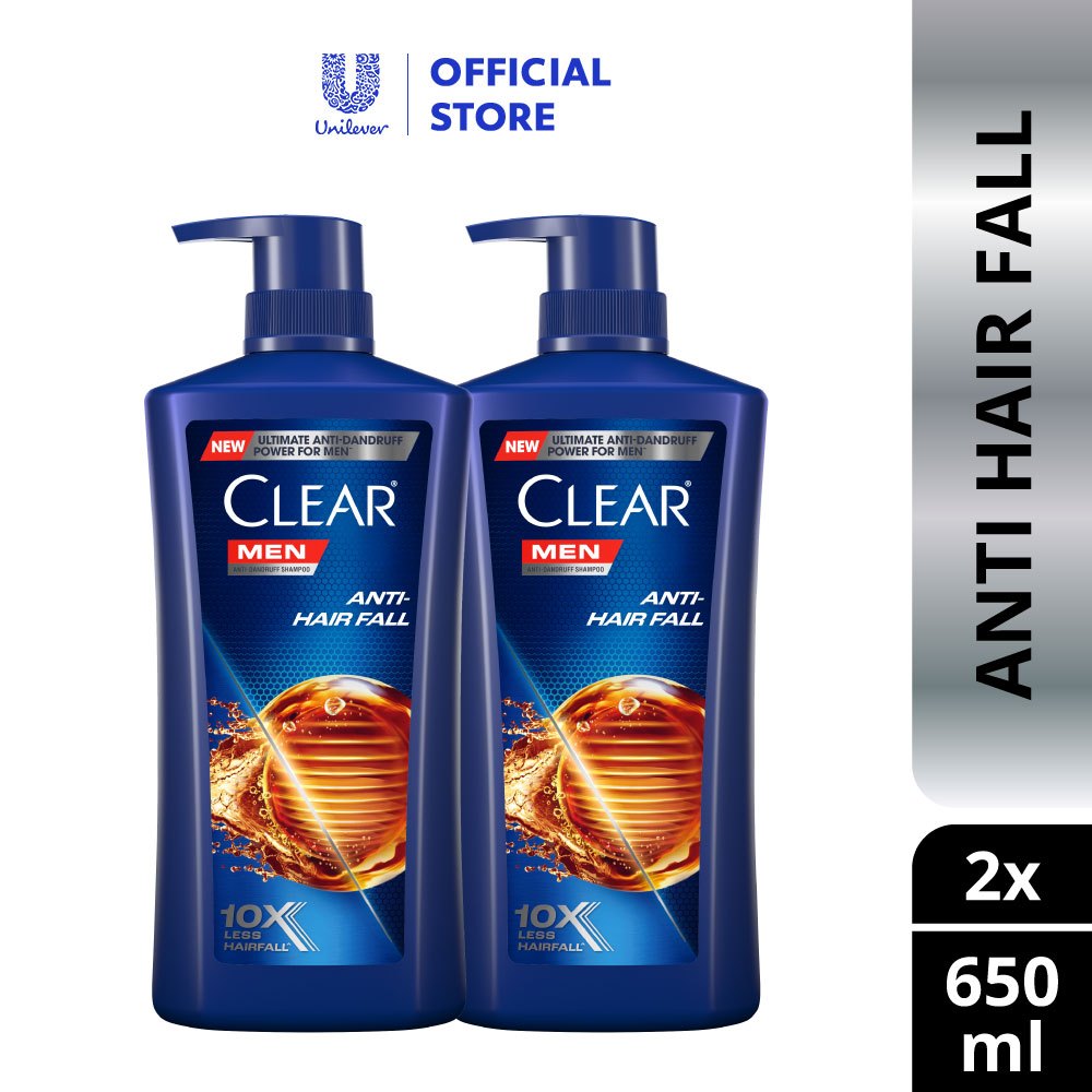 [Bundle of 2] Clear Men Anti Hair Fall Anti-Dandruff Shampoo 650ml ...