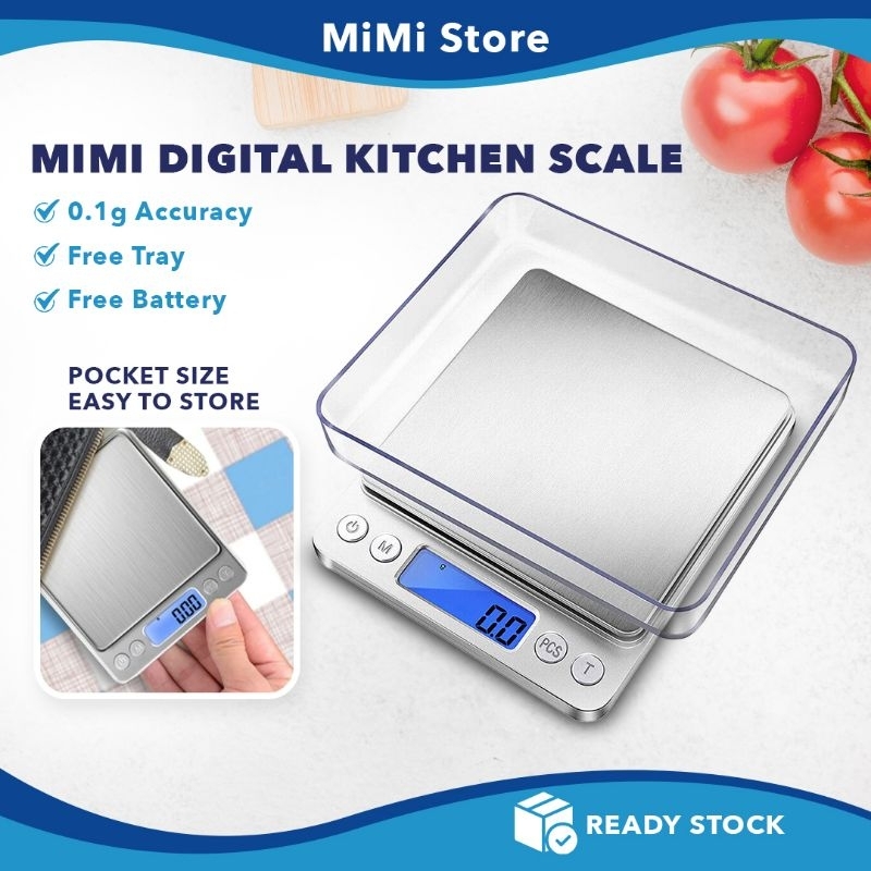 MiMi 3KG 0.1G Mini Scale LCD Display Digital Kitchen Weight Cake Baking ...