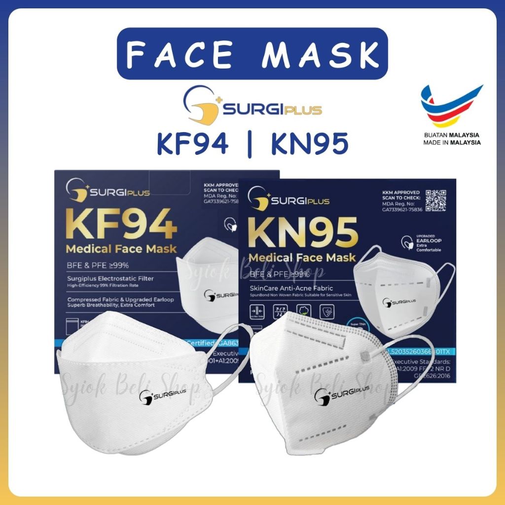 SurgiPlus Original KN95 Medical Face Mask Individual Seal Pack 【Order ...