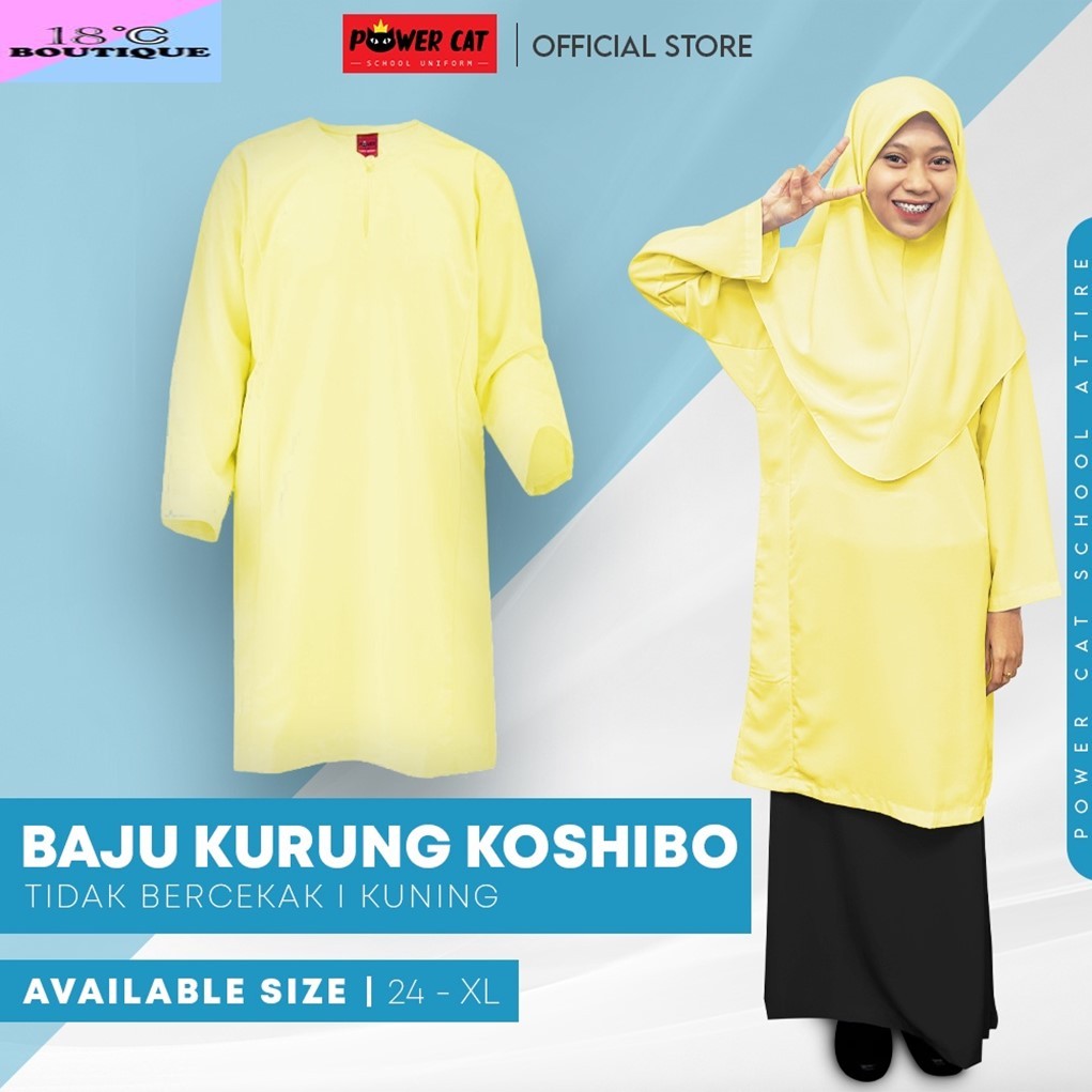 BAJU KURUNG KOSHIBO KUNING SEKOLAH ( SIZE : 26-XL ) | Shopee Malaysia