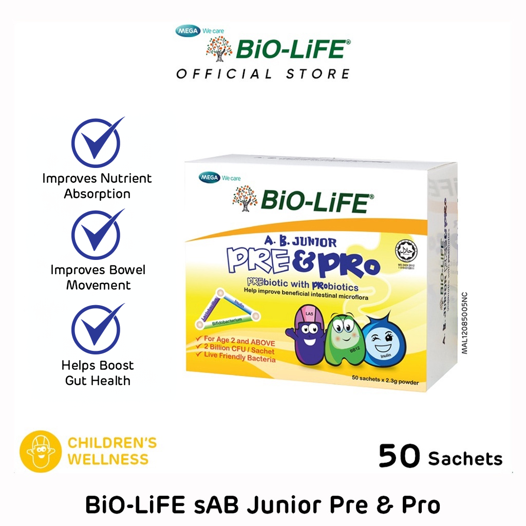 BiO-LiFE A.B. Junior Pre & Pro 50 sachets (EXPIRY DATE JULY 2026 ...