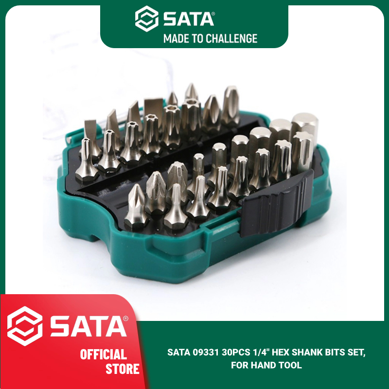 SATA 09331 30PCS 1/4" HEX SHANK BITS SET, FOR HAND TOOL / HEX BITS ...
