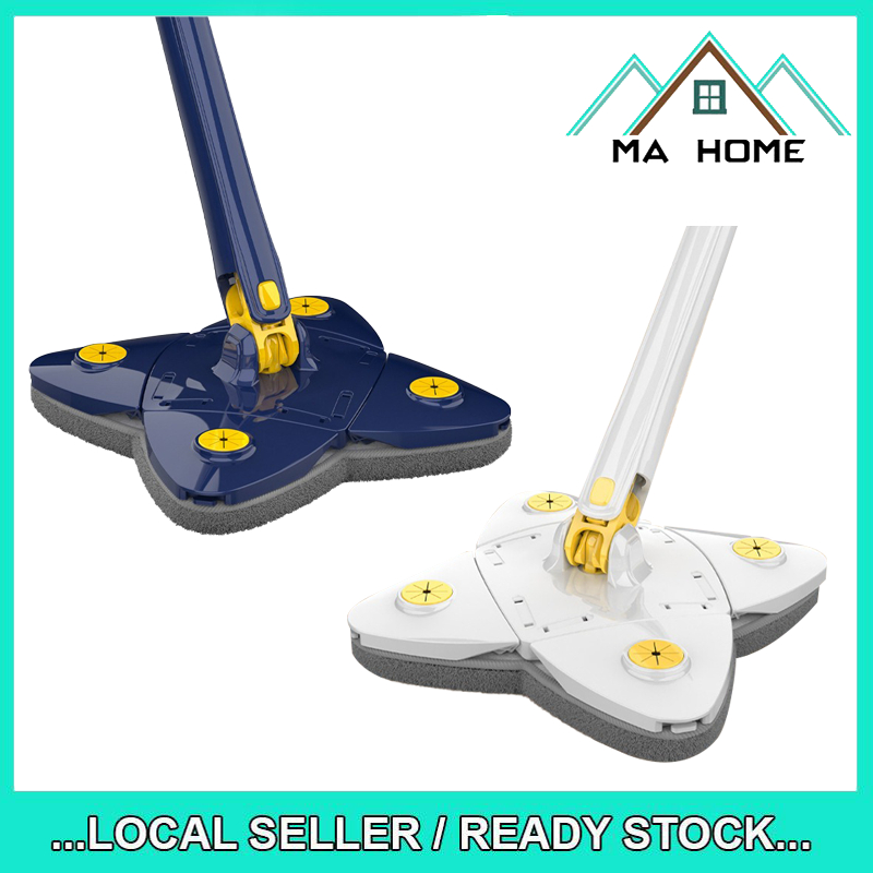 MA Home Four Leaf Shape Mops Self Twist Mop Lazy Hand Free Floor ...
