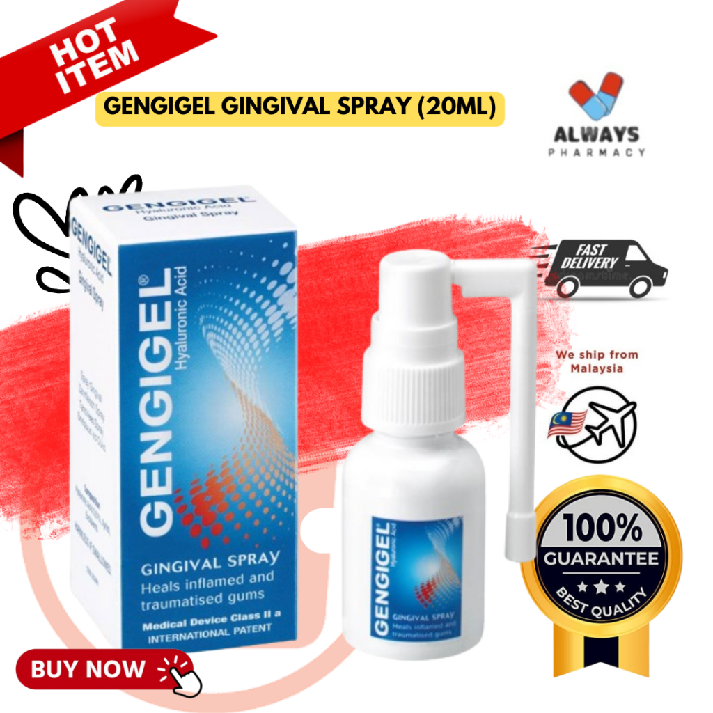 GENGIGEL SPRAY 20ML (HYALURONIC ACID) UNTUK ULSER BUDAK | GENGIGEL ...