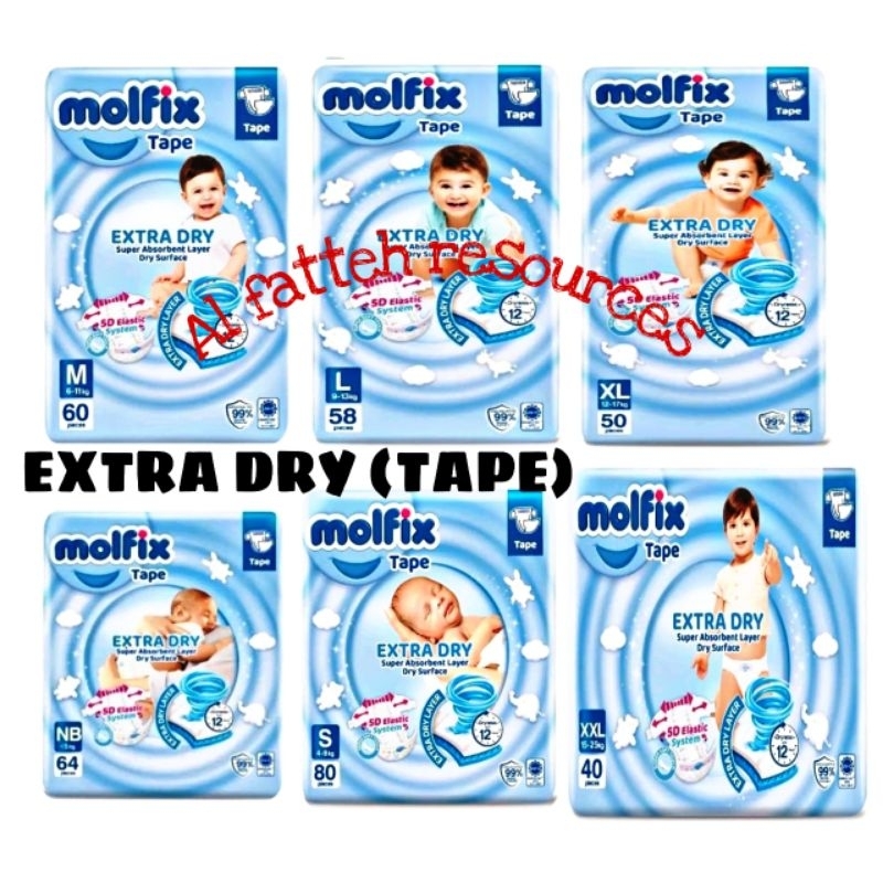 MOLFIX extra dry (TAPE) NB60/S80/M60/L58/XL50/XXL40 | Shopee Malaysia