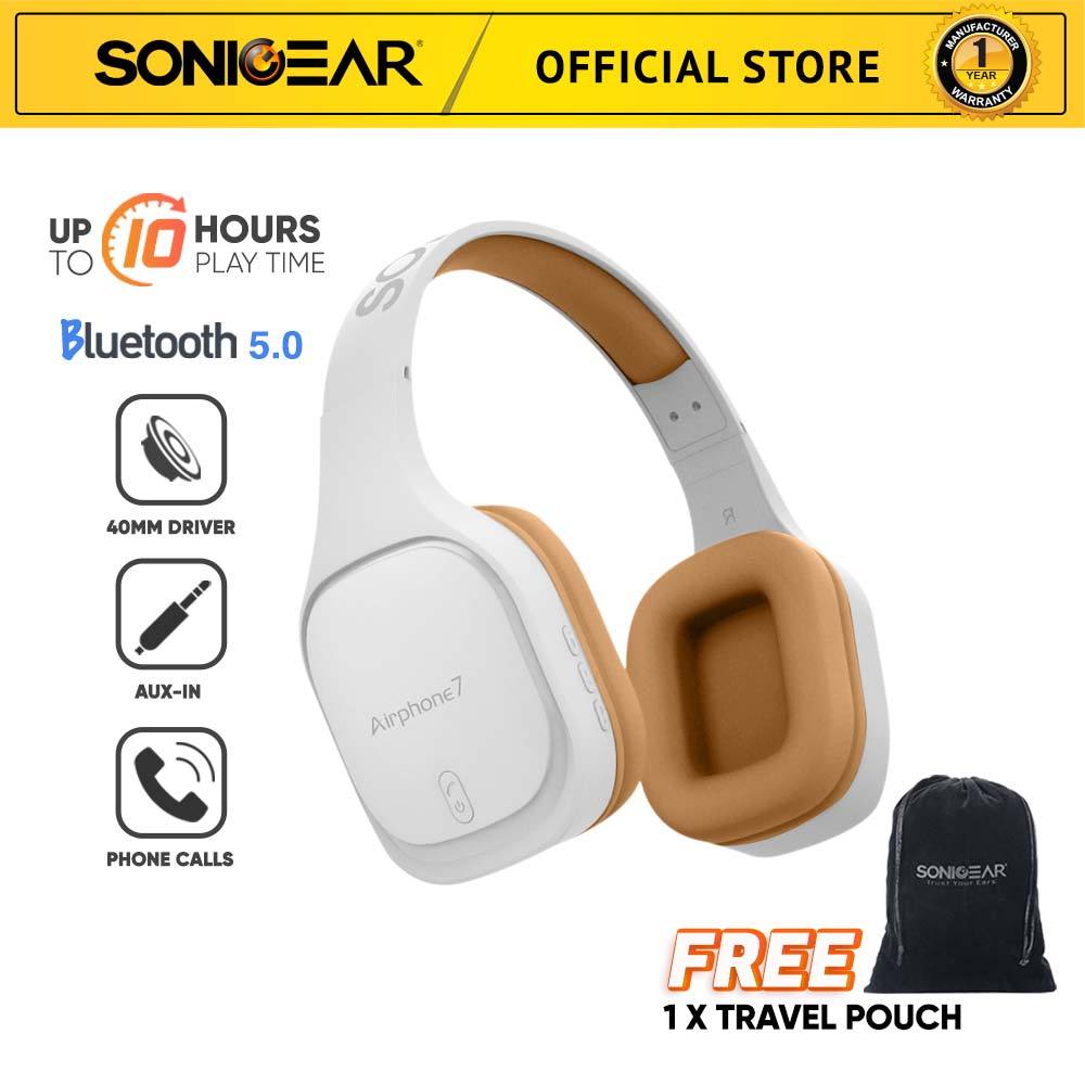 SonicGear Airphone 7 Bluetooth Headphones With Mic, 10 Hours Playtime ...