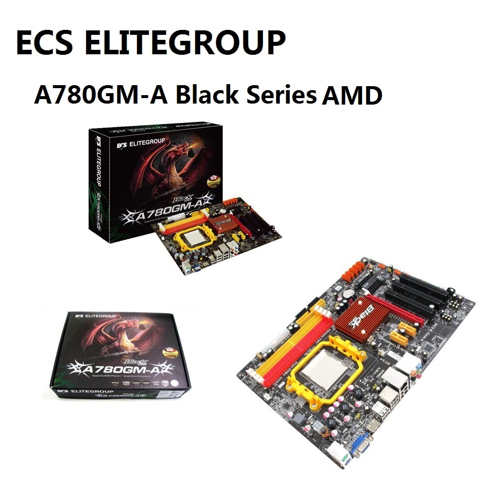 ECS ELITEGROUP A780GM-A Black Series Mainboard Supports Socket AM2+ For ...