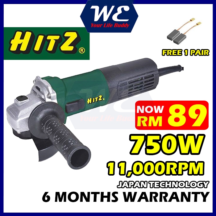 HITZ 750W ANGLE GRINDER AG4-750 / NEW VERSION / Grinder Machine / Mesin ...