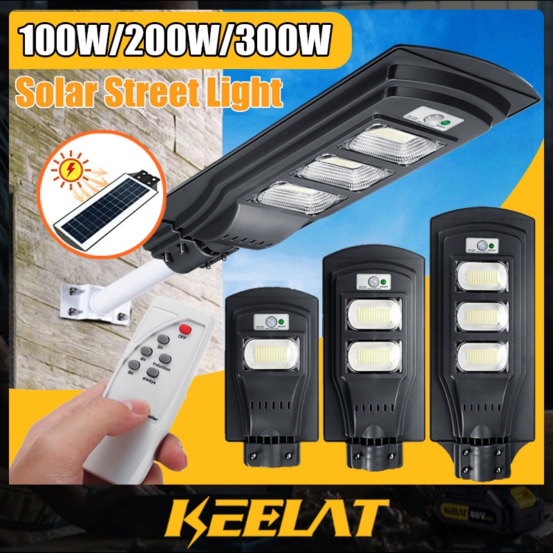 KEELAT Solar Street Light 1200W-65W Solar Street Lamp PIR Motion Sensor ...