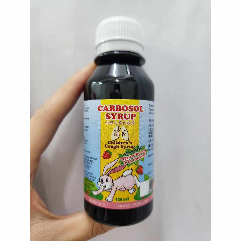 CARBOSOL CHILDREN COUGH SYRUP 125MG/5ML (STRAWBERRY) 120ML | Shopee ...
