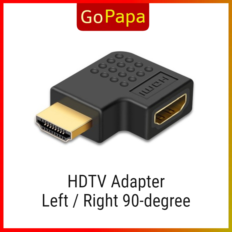 HDTV Male to Female Adapter Left Right Angle Turn Converter Cable ...