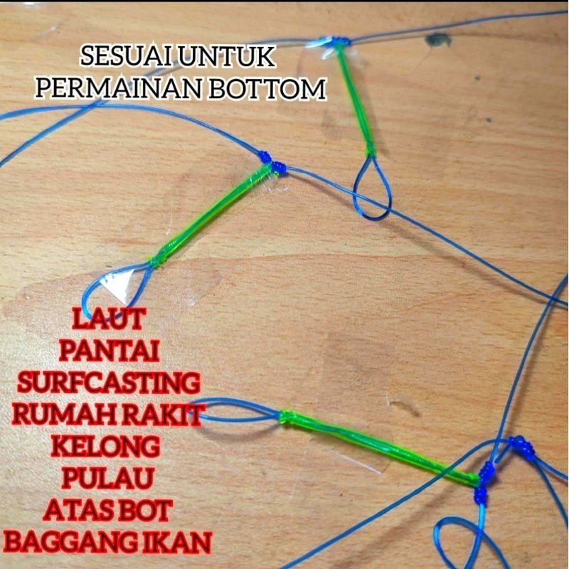 PERAMBUT PANCING TKNOT BLUE COLOUR 1/2/3 MATA FISHING RIGS SESUAI UNTUK ...