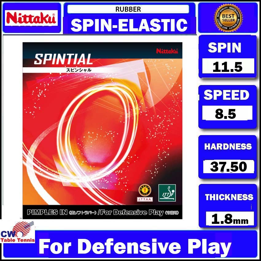 Nittaku Spintial inverted rubber for defensive player table tennis sheet ping pong getah ...