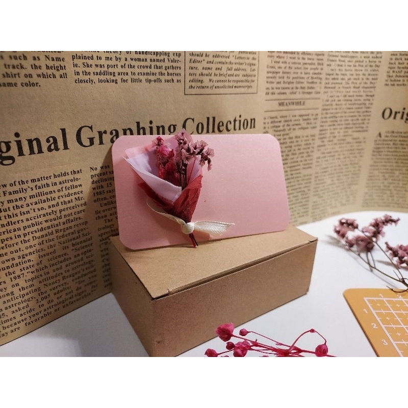 dried flower bouquet handmade DIY card (greeting card,wishing card ...