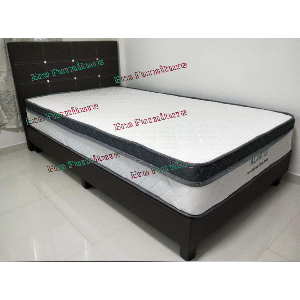 6d Divan Katil Kulit PVC Single Super Single Queen King Bed | Shopee ...