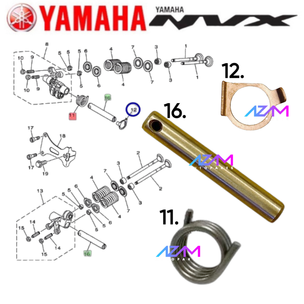 NVX 155 V1 / NVX V2 / NMAX V1 / NMAX 2020 V2 VALVE SPRING, COIL / PLATE / SHAFT, ROCKER 2 💯 ...