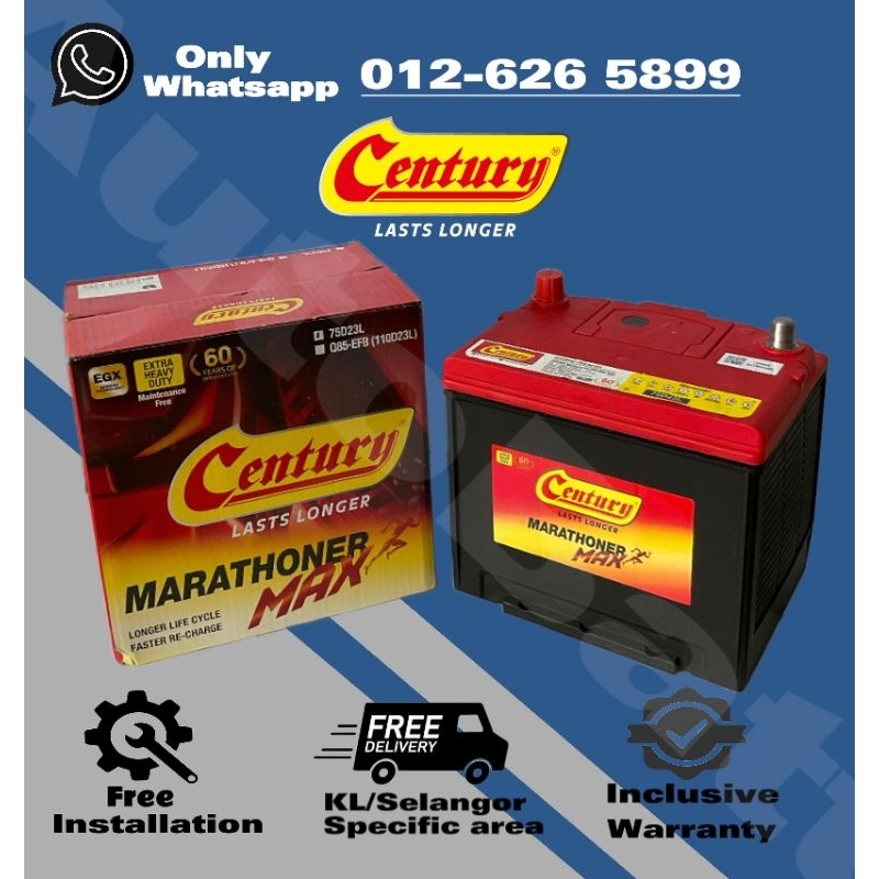 [ Installation Provided ] 75D23L | Century Marathoner MAX Car Battery ...