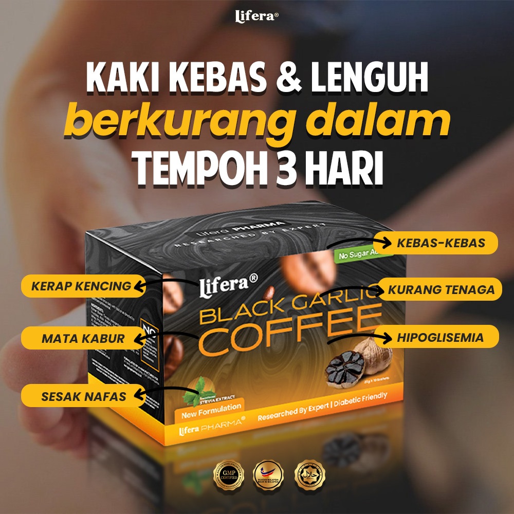 Kopi Black Garlic Lifera Solusi Penyakit 3 Serangkai Kencing Manis ...