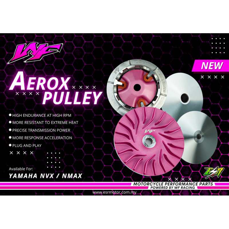 WF RACING PULLEY & CLUTCH BELL / TORQUE DRIVE Drive 155/AEROX/NMAX ...
