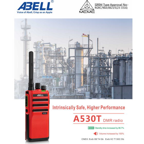 ABELL A530T DMR UHF Intrinsically Safe Walkie Talkie (Red) | Shopee Malaysia