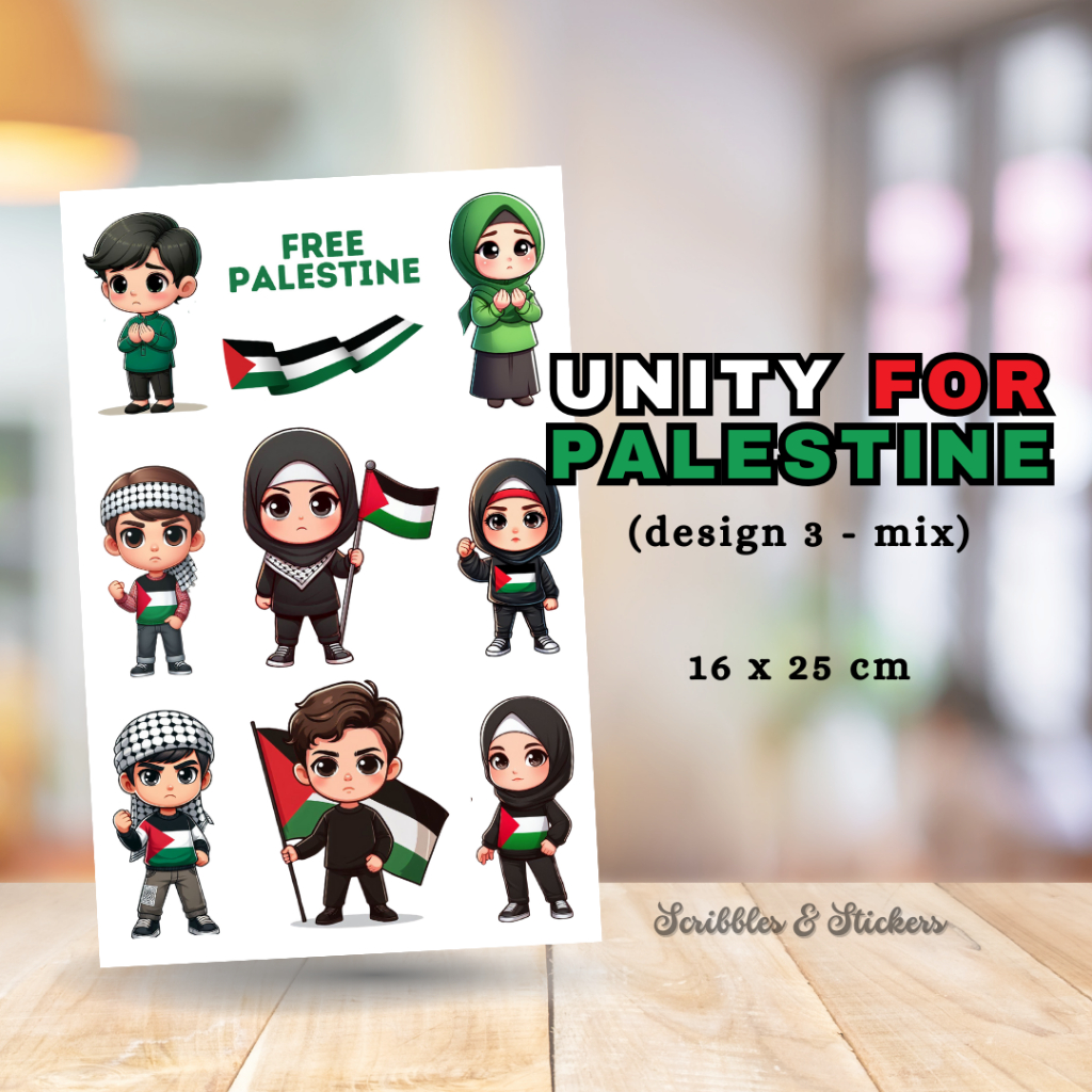 Unity For Palestine Cute Large Stickers Sheet (15 cm x 25 cm) | Shopee ...