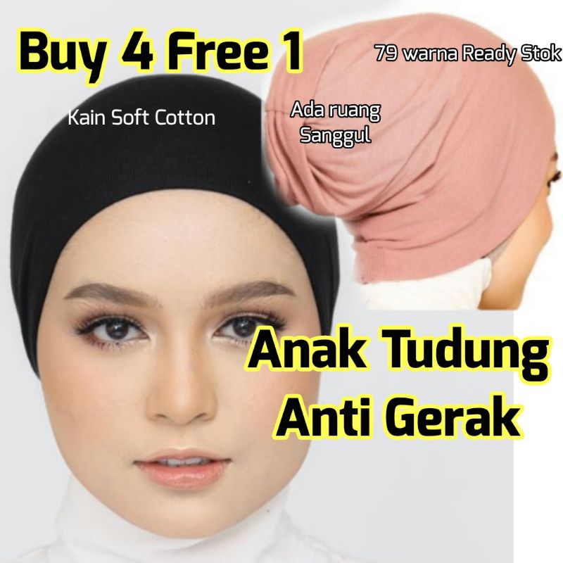 Anak Tudung Inner Warda Soft Cotton Fully Covered Inner Scarf Sanggul ...