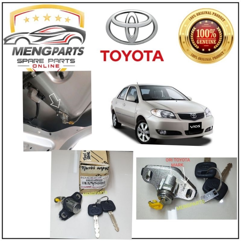 ORIGINAL TOYOTA VIOS NCP42 2002Y-2006Y REAR BONNET KEY LOCK , TRUNK KEY ...
