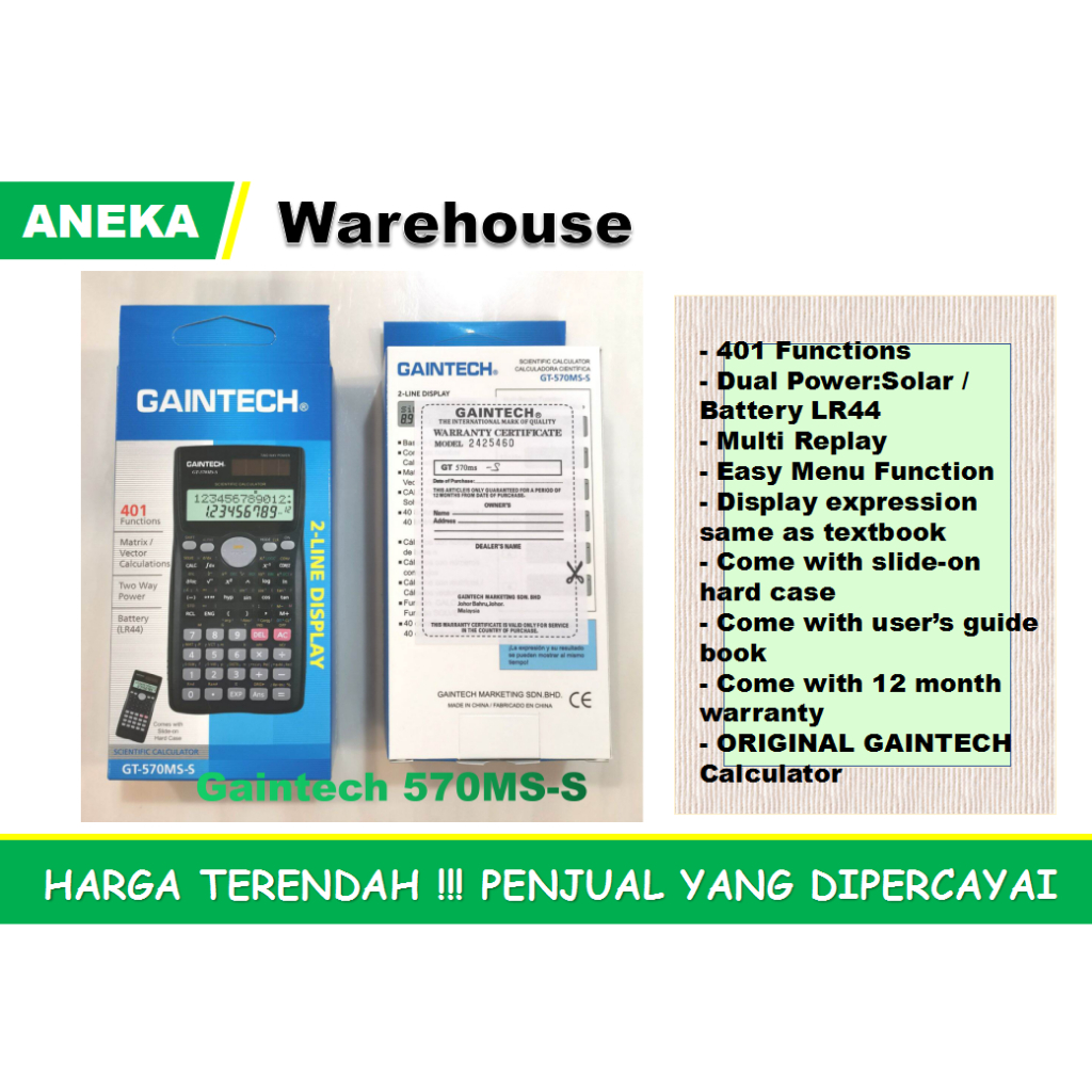 GAINTECH GT-570MS-S / CALCULATOR SCIENTIFIC | Shopee Malaysia