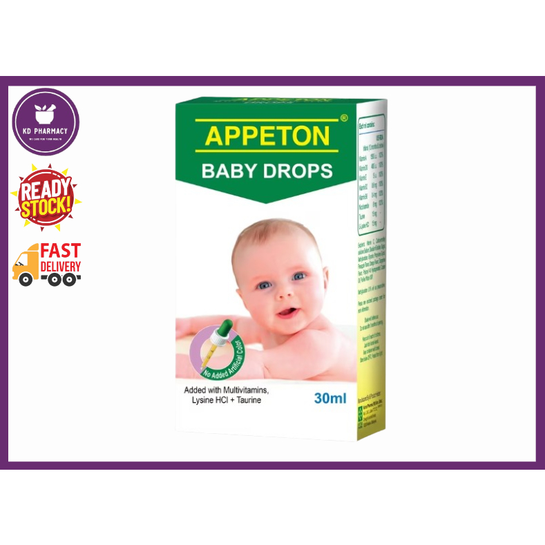 APPETON Baby Drops 30ml With Multivitamins, Lysine HCl & Taurine 30 ml ...