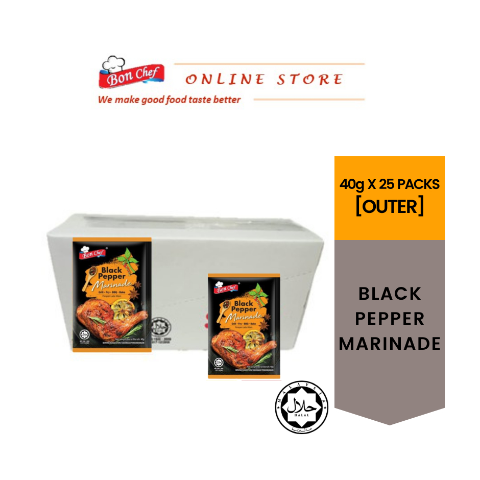 25 PACKS x 40g BLACK PEPPER MARINADE Bon Chef - [ OUTER BOX ] | Shopee ...