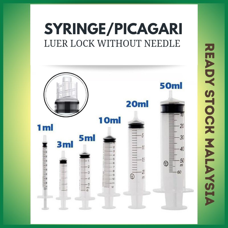 Picagari Disposable Syringe Luer Lock Slip 1ml 3ml 5ml 10ml 30ml ...