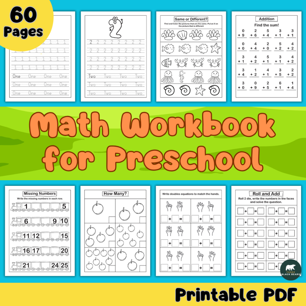 Printable Mathematics Workbook for Kids [PDF] | 60 Pages of Fun ...