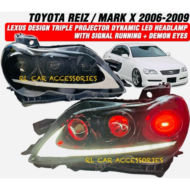 Toyota mark X markX 2004 2005 2006 2007 2008 lexus V2 front headlamp ...