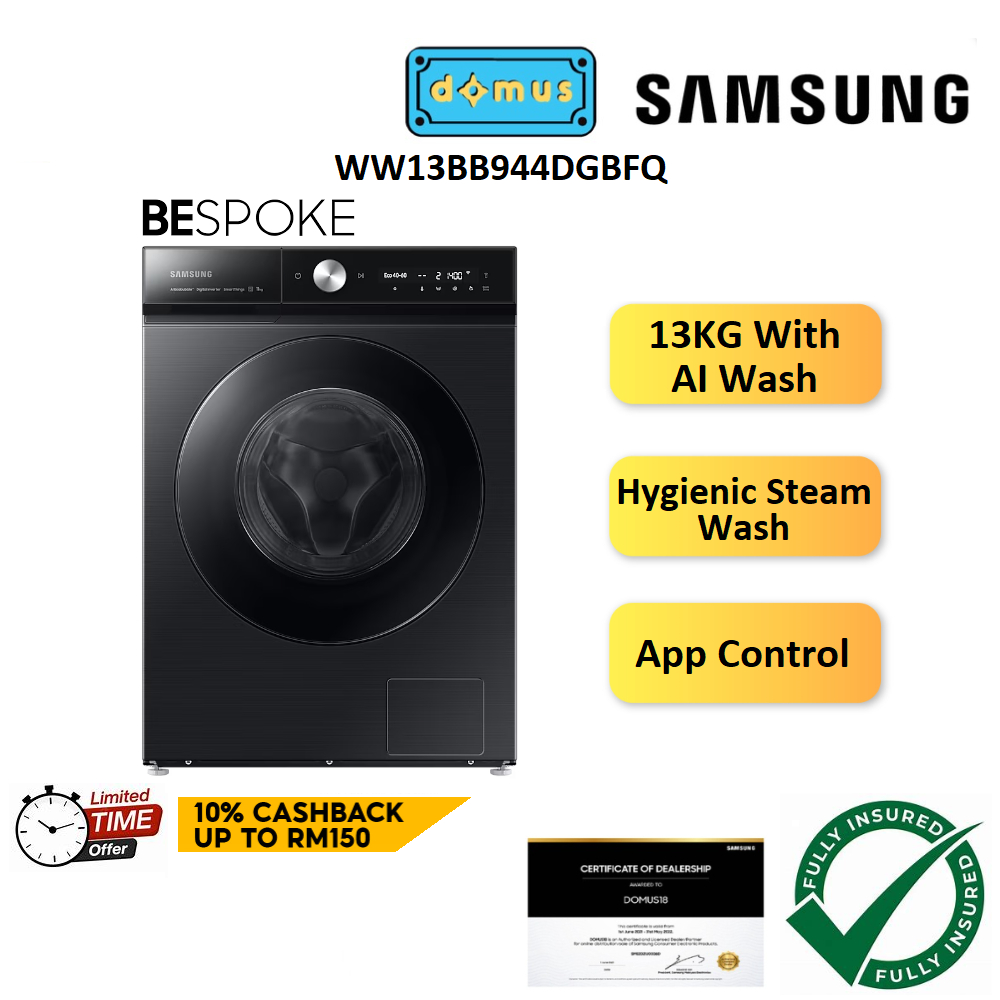 Samsung Bespoke 13KG Inverter Smart Front Load Washing Machine Steam ...