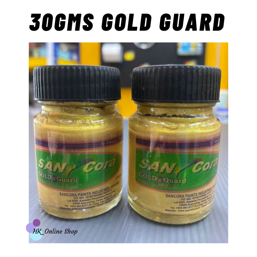 30 gms SANCORA GOLD GUARD / CAT EMAS / WATER BASE GOLD PAINT ( SANCORA ...